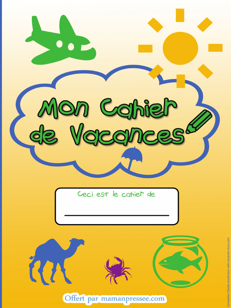 Cahier de Vacances Gratuit | PDF
