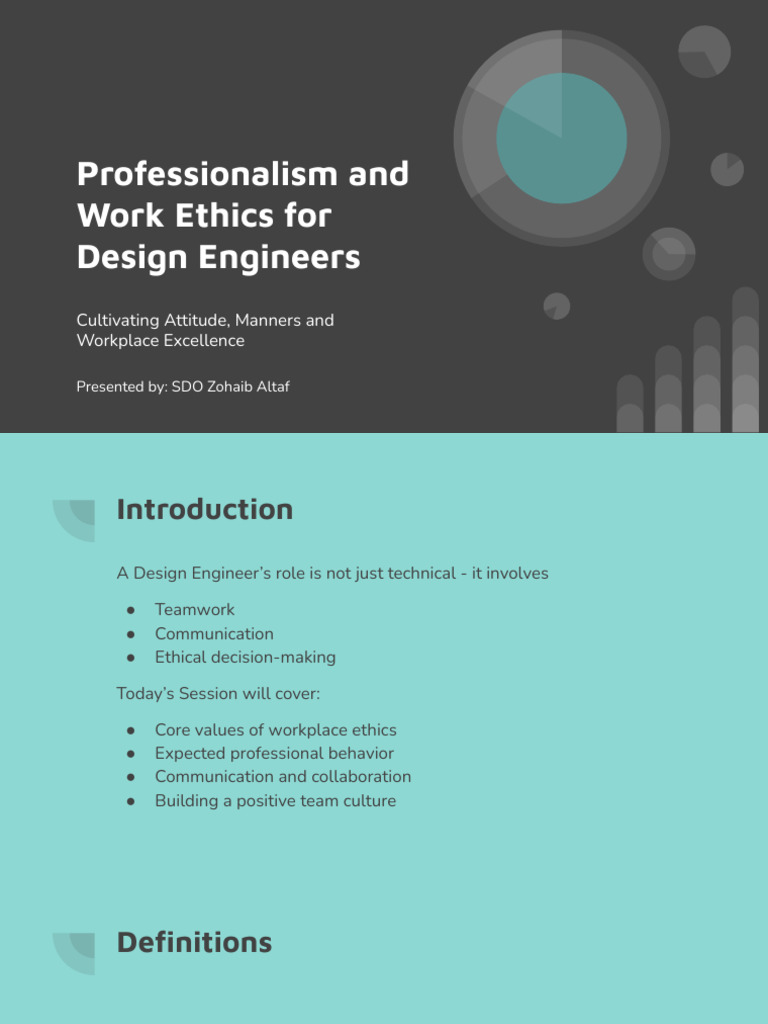 Professionalism and Work Ethics For Design Engineers | PDF | Mindset | Integrity