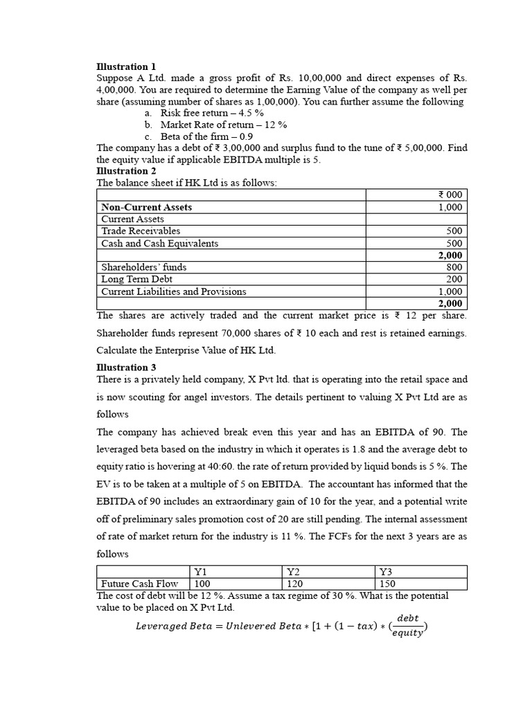 Company Valuation Techniques Explained | PDF | Equity (Finance) | Debt
