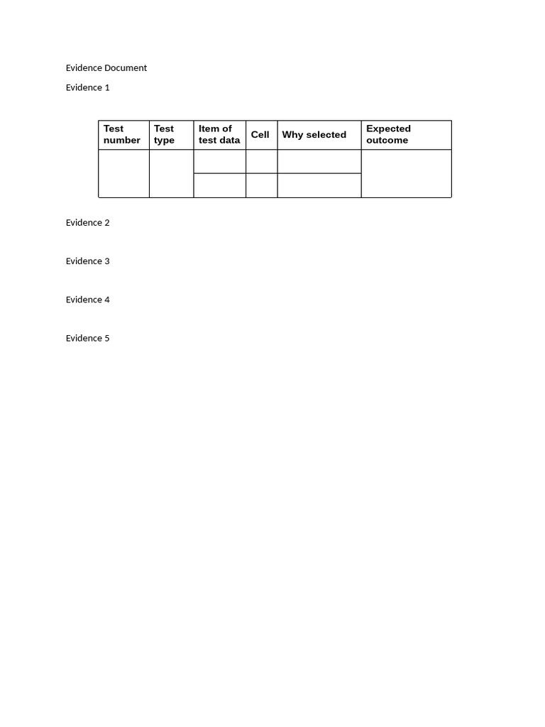 Evidence Document Summary | PDF