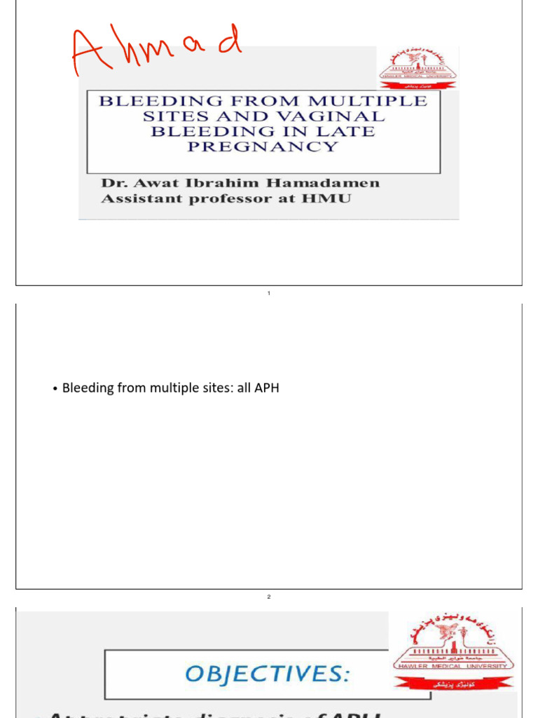 ObGyn - 28 - Bleeding in Late Pregnancy and DIC (APH) | PDF | Placenta ...