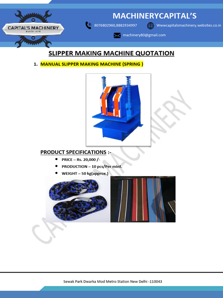 Slipper All Machine Quotation CM | PDF | Prices | Business