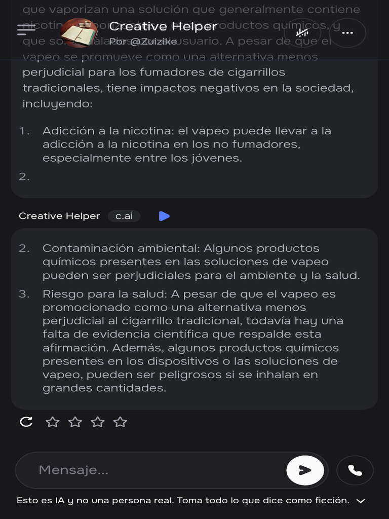 Chatea con Creative Helper character.ai IA personalizada para cada ...