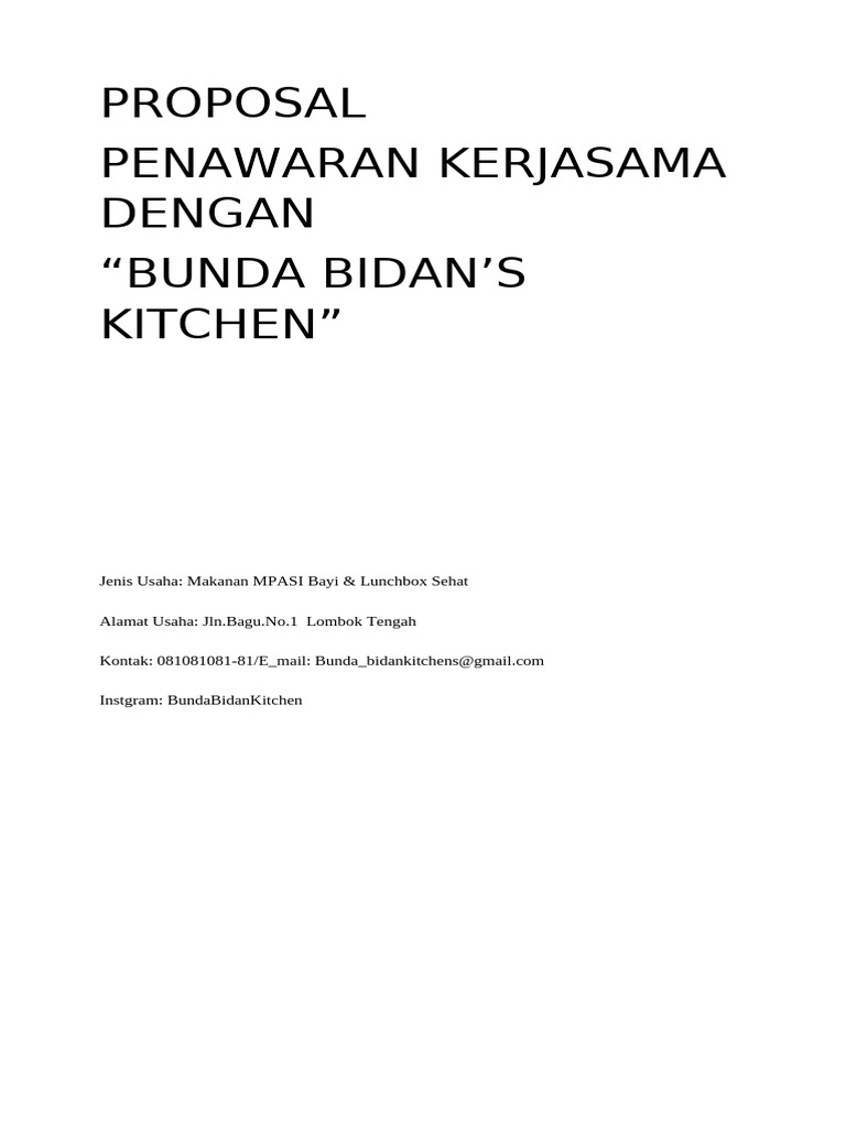 Proposal Kewirausahaan | PDF