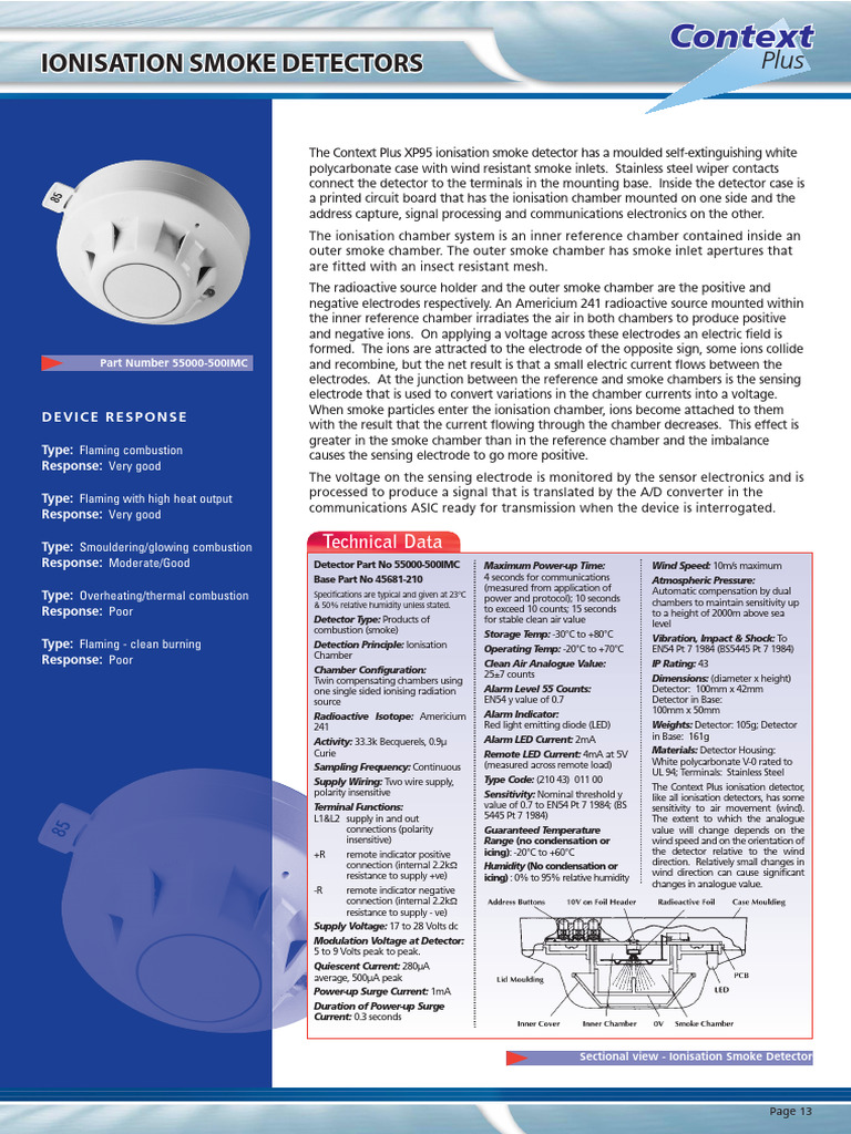 Addressable Ionization Smoke detector | PDF | Electricity ...