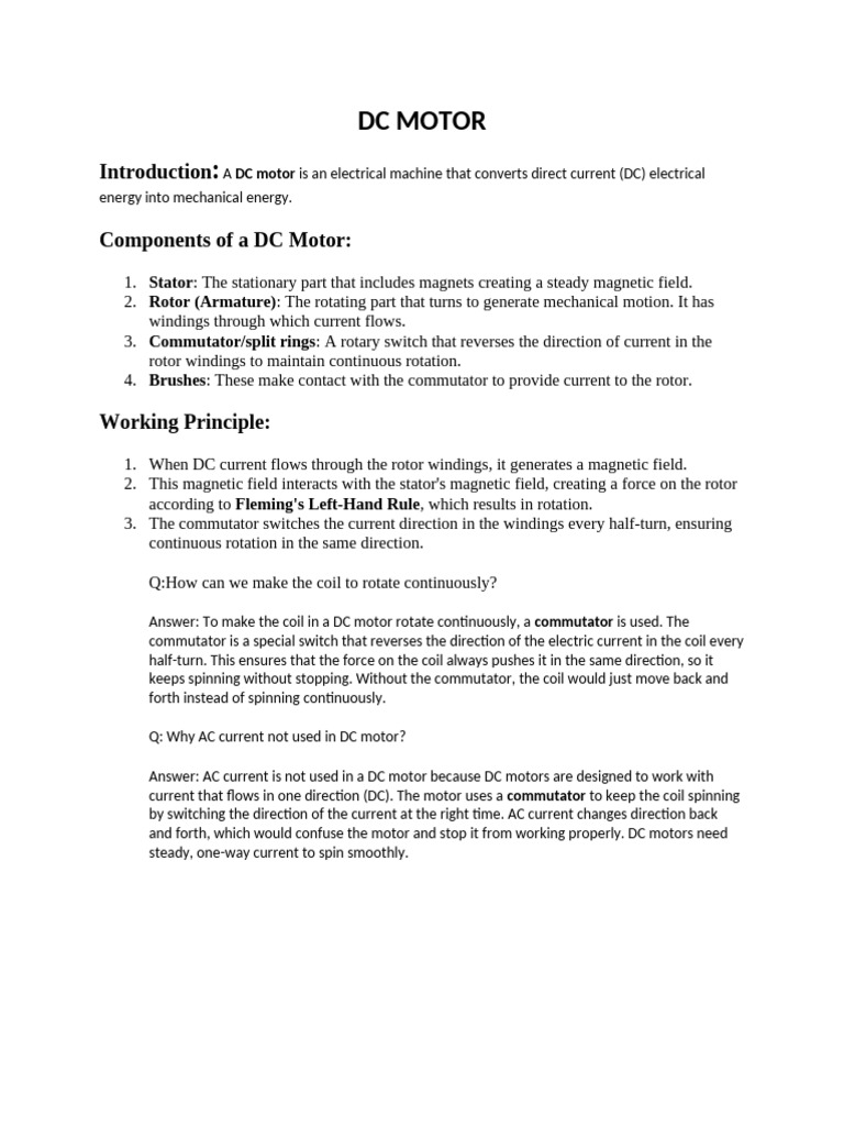 DC Motor | PDF