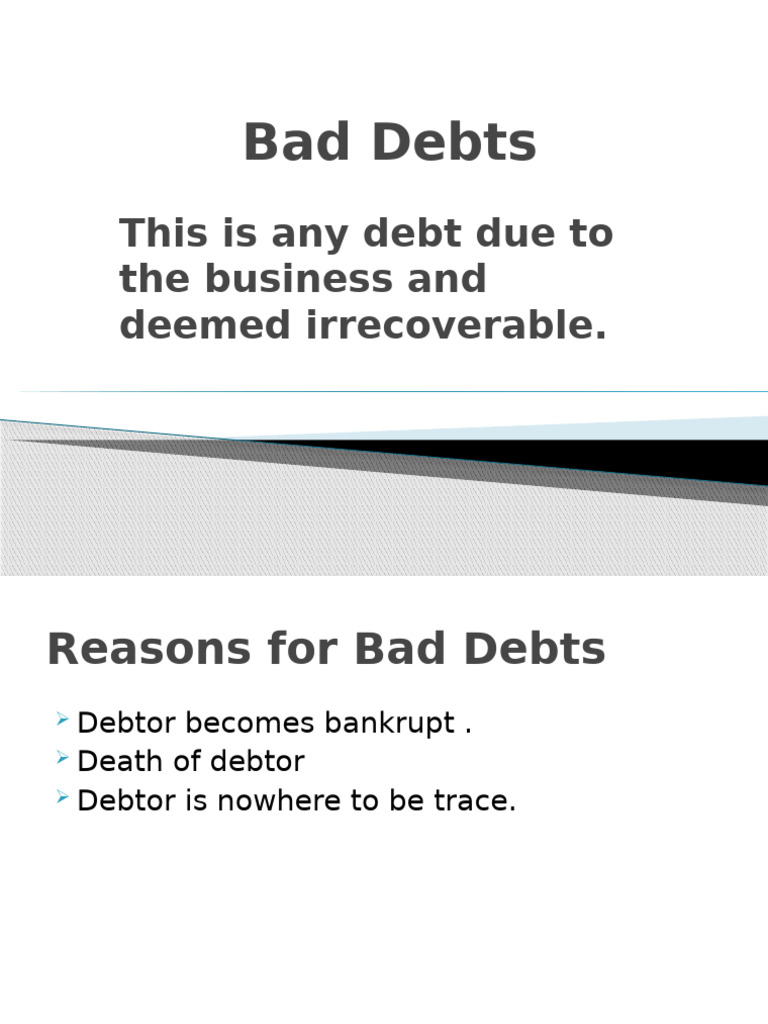 Bad Debts Slide | PDF