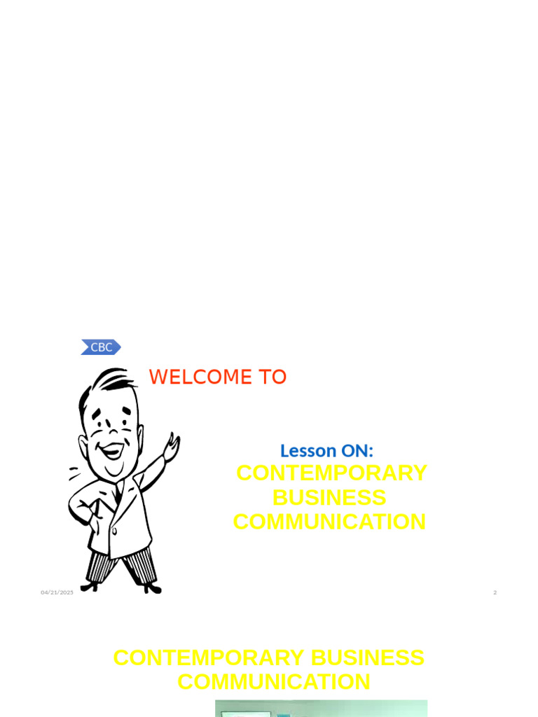 Chapter One Con. Bus. Comm | PDF | Communication | Nonverbal Communication