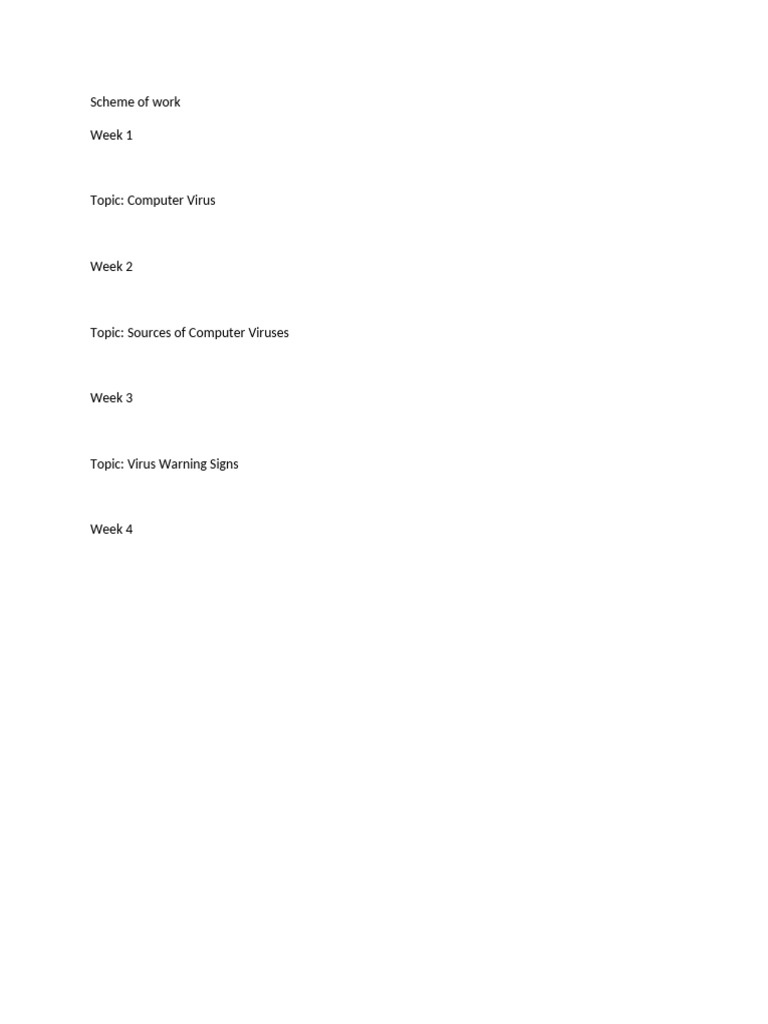 JSS3 Computer Virus Lesson Plan | PDF