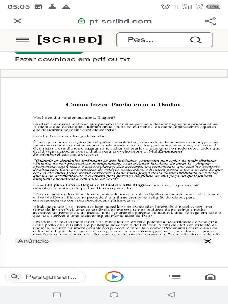 Pacto Com Diabo | PDF