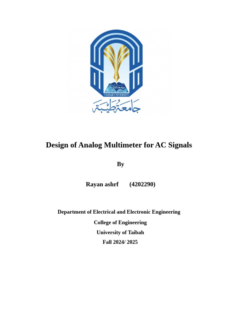 Analog Multimeter Design for AC Signals | PDF | Rectifier | Computer ...