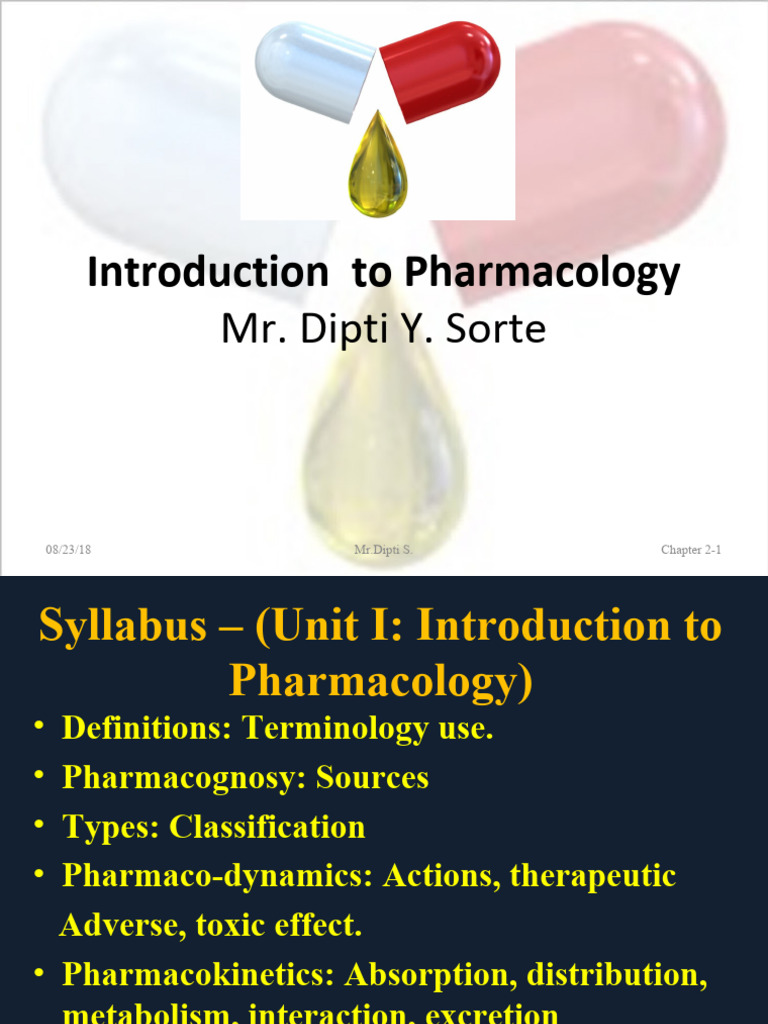 Introduction To Pharmacology | PDF | Pharmacology | Pharmacokinetics