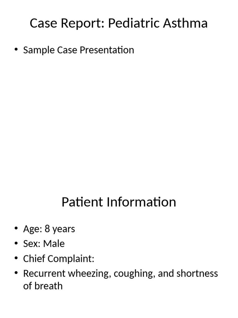 Pediatric Asthma Case Report | PDF