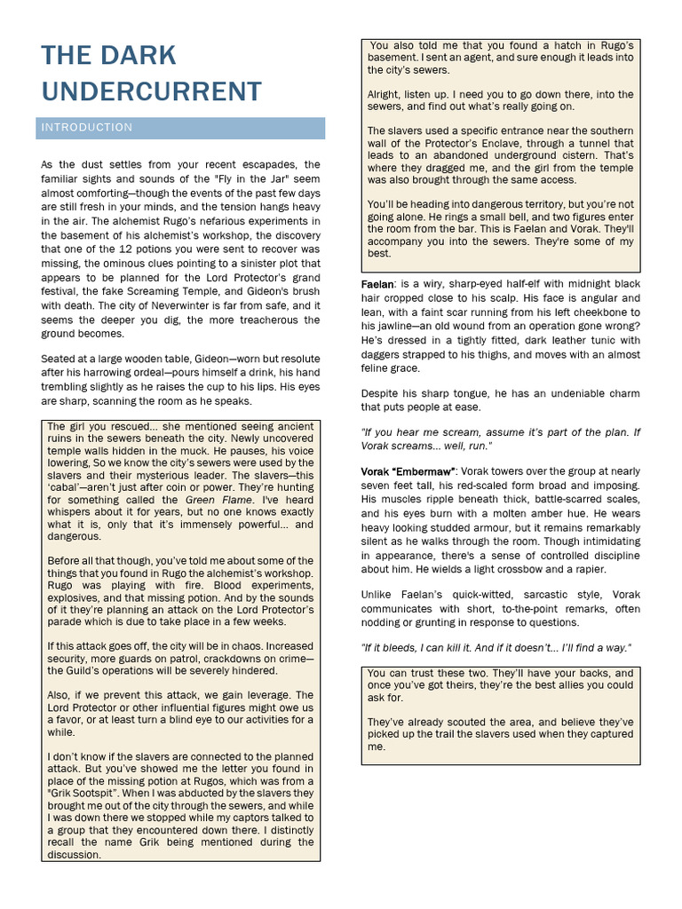 The Dark Undercurrent - Rev. 2 | PDF