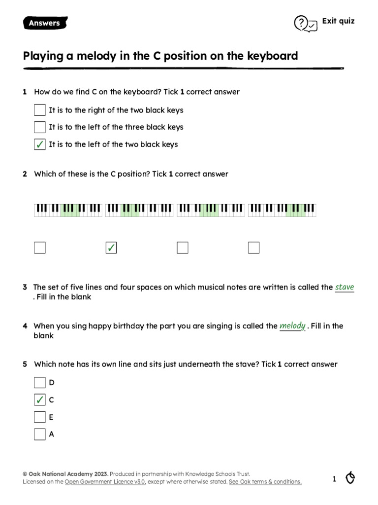 Exit Quiz Answers | PDF