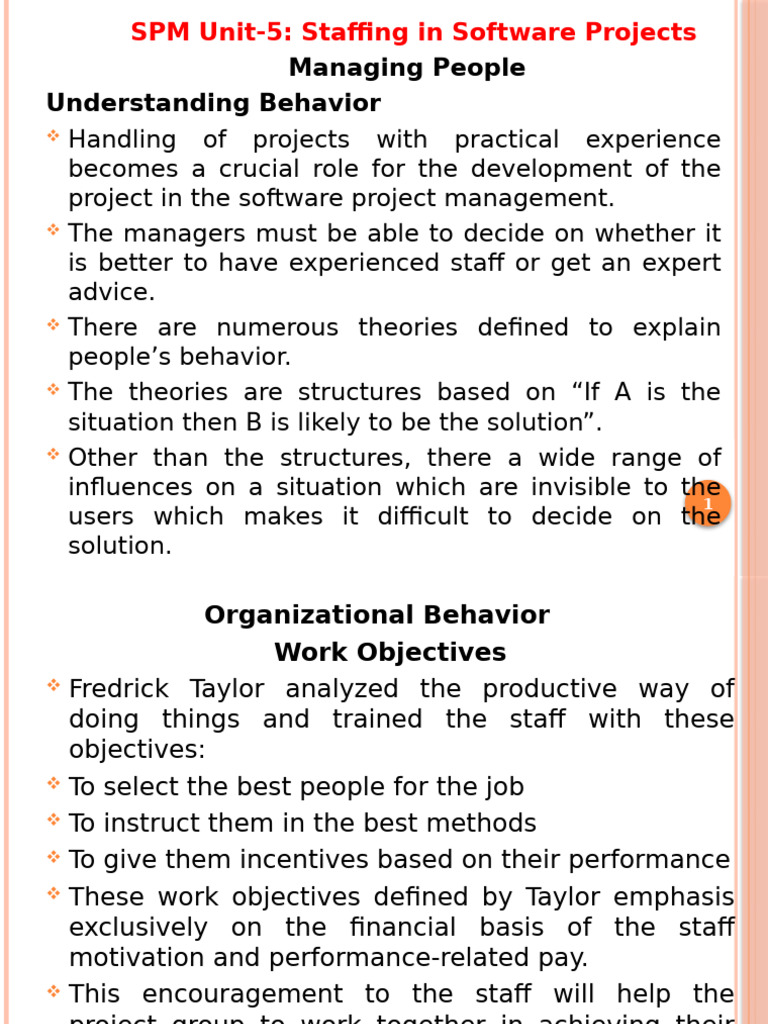 Staffing in Software Projects - Unit5 | PDF | Recruitment | Business