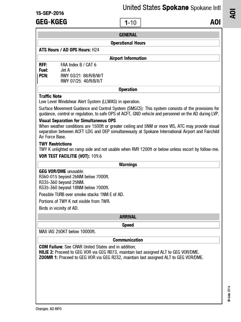 KGEG | PDF | Aviation | Aviation Safety