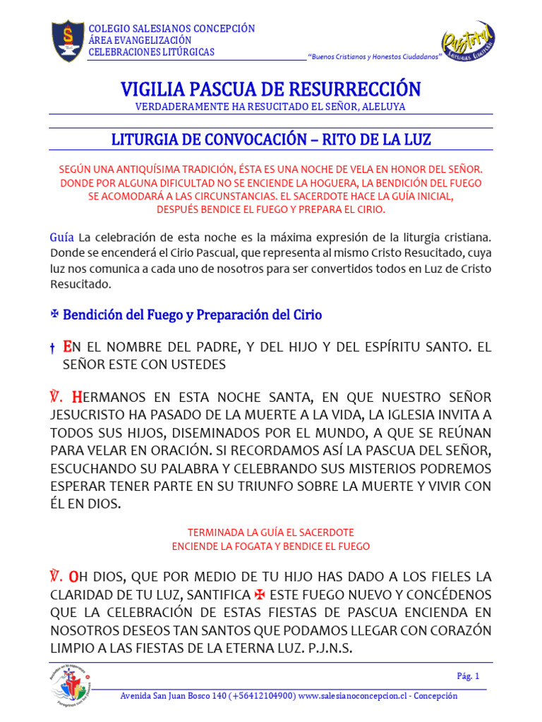 Vigilia Pascual (Carpeta) | PDF | eucaristía | Pascua de Resurrección