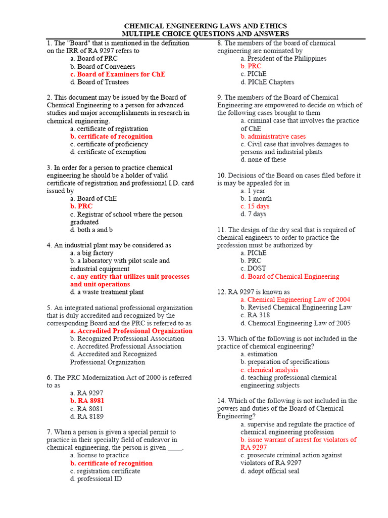 Chemical Engineering Laws and Ethics Guide | PDF | Patent | Subpoena ...