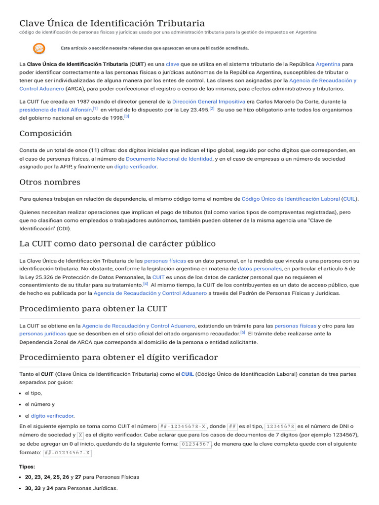 Clave Única de Identificación Tributaria - Wikipedia, La Enciclopedia ...