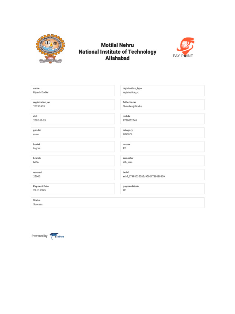 Dipesh Mess Fee | PDF