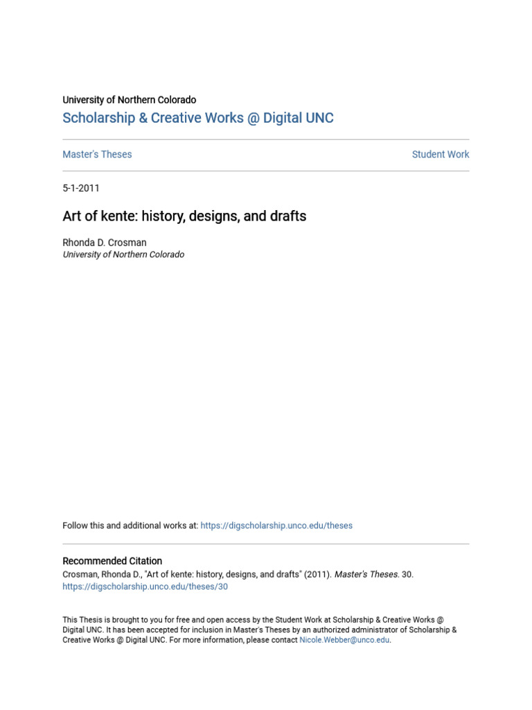 Kente Art: History and Design Drafts | PDF | Loom | Weaving
