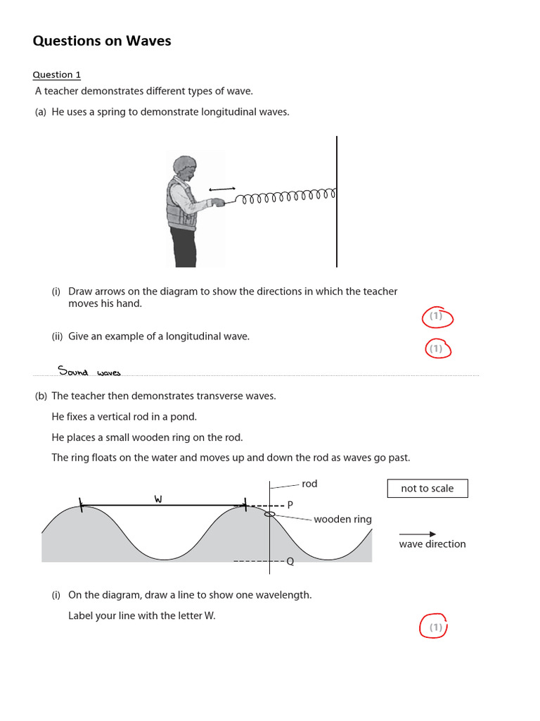 Questions On Waves | PDF | Electromagnetic Radiation | Waves