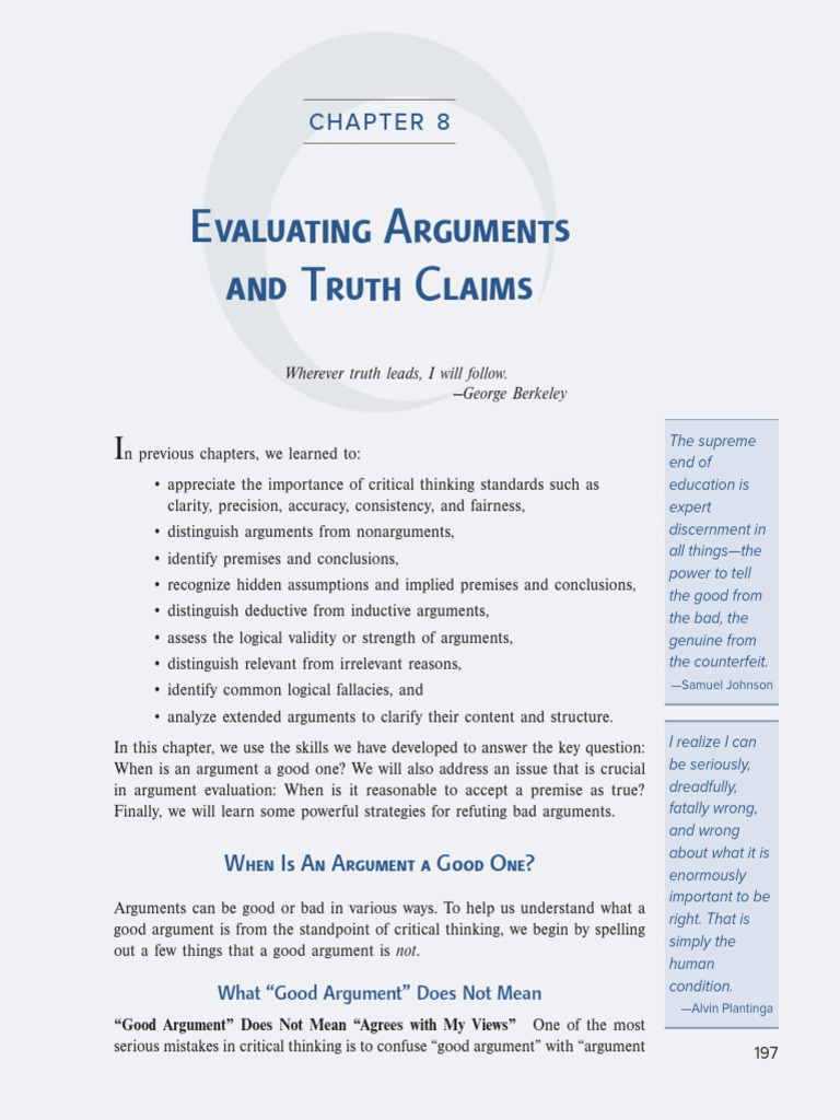 Chap 8 pdf | PDF | Argument | Deductive Reasoning