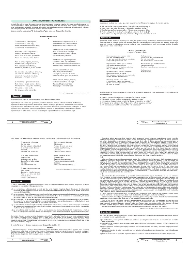 Prova Paes 2024 Edital N.O 81 2023 GR Uema 1 | PDF | Maria, mãe de Jesus | Contos