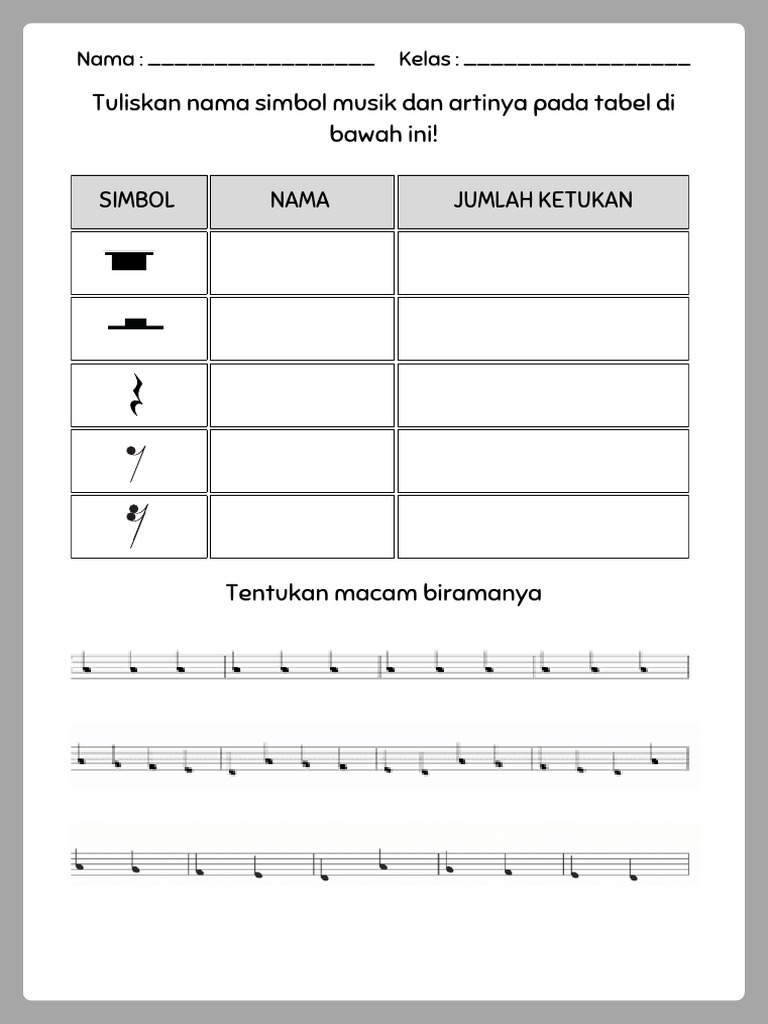 Simbol dan Tanda Musik 4/4 | PDF