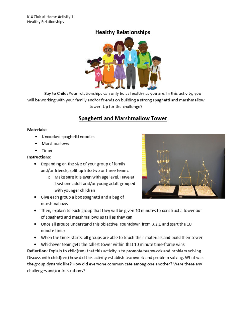 Spaghetti Marshmallow Tower K 5 | PDF