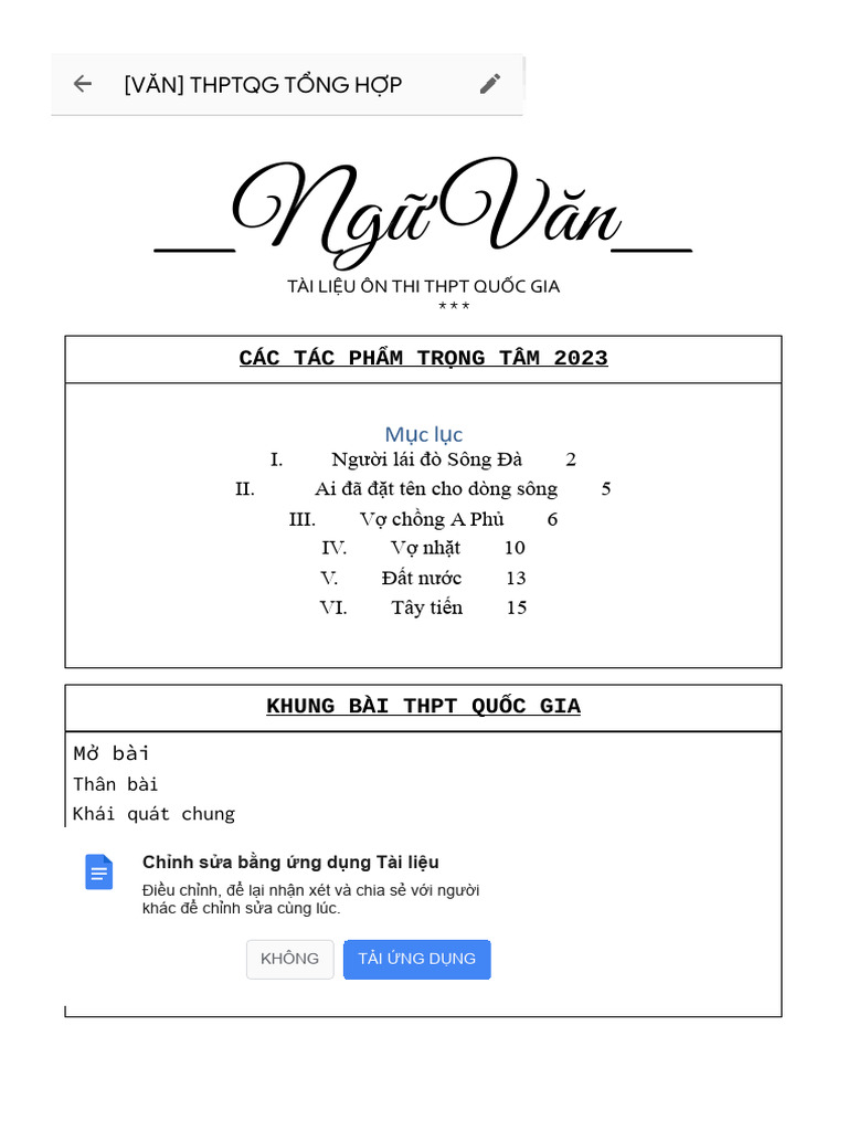 (Văn) THPTQG T NG H P | PDF