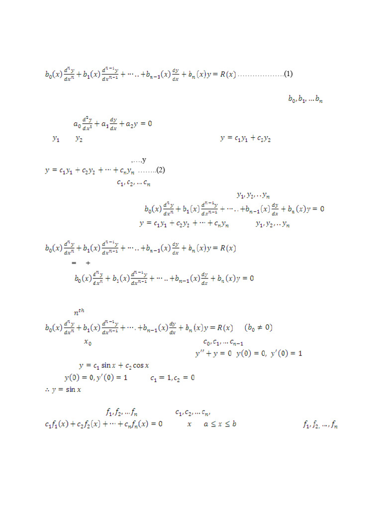 1.13 Higher Order Linear Differential Equations | PDF | Algebra | Calculus