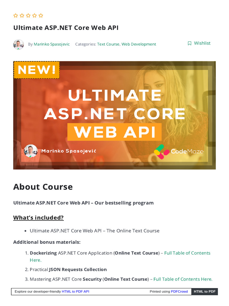 Ultimate Aspnet Core Webapi | PDF | World Wide Web | Internet & Web