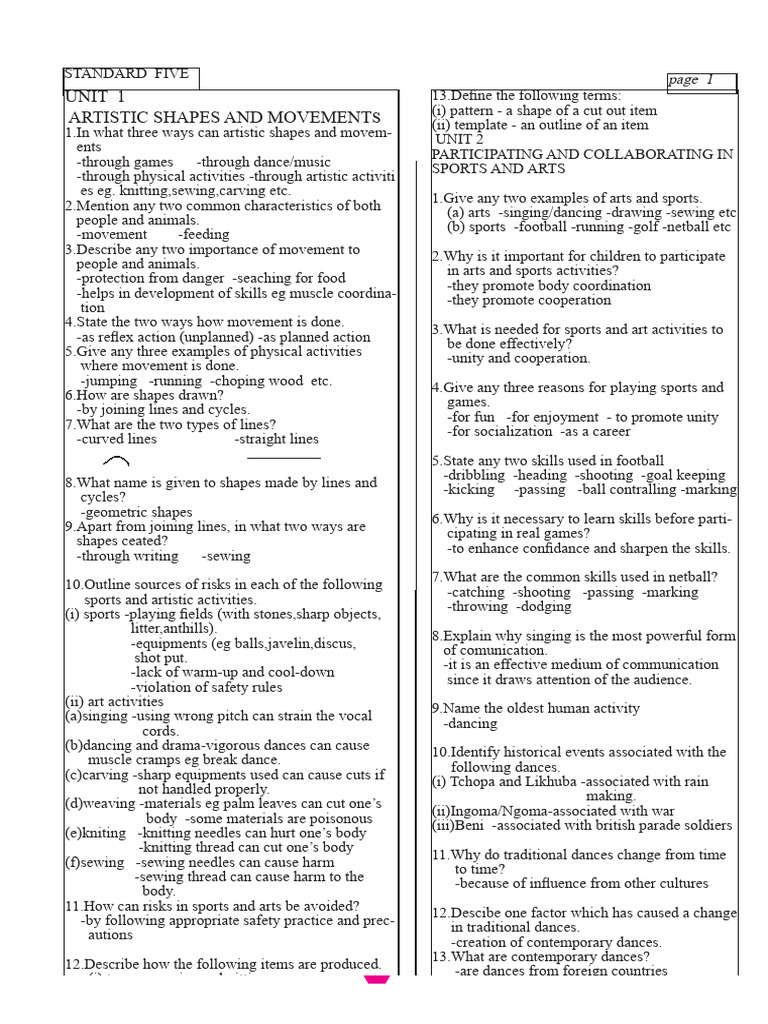 Pri Arts Std5-8 Model-Answers | PDF | Weaving | Nonverbal Communication