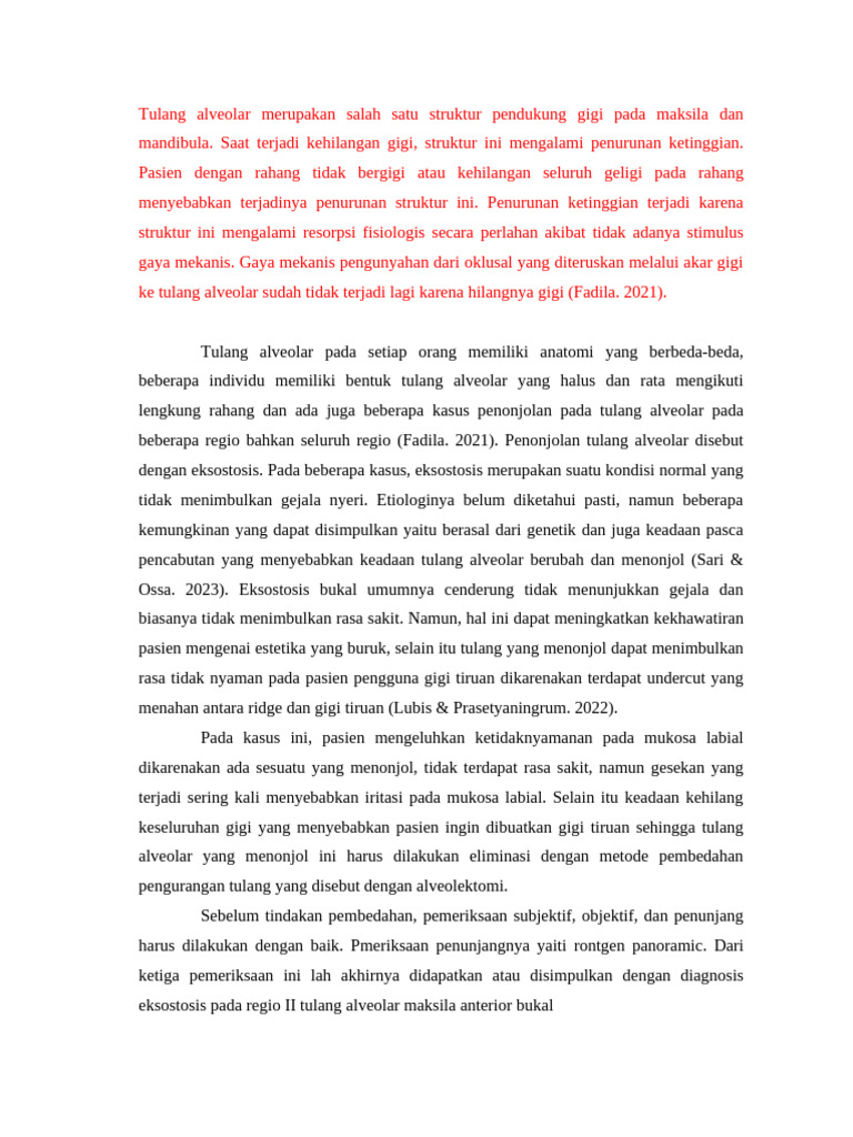 Tulang Alveolar Merupakan Salah Satu Struktur Pendukung Gigi Pada ...