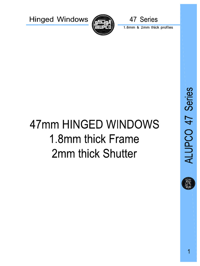 2mm THK 47mm Wide Hinged Windows | PDF