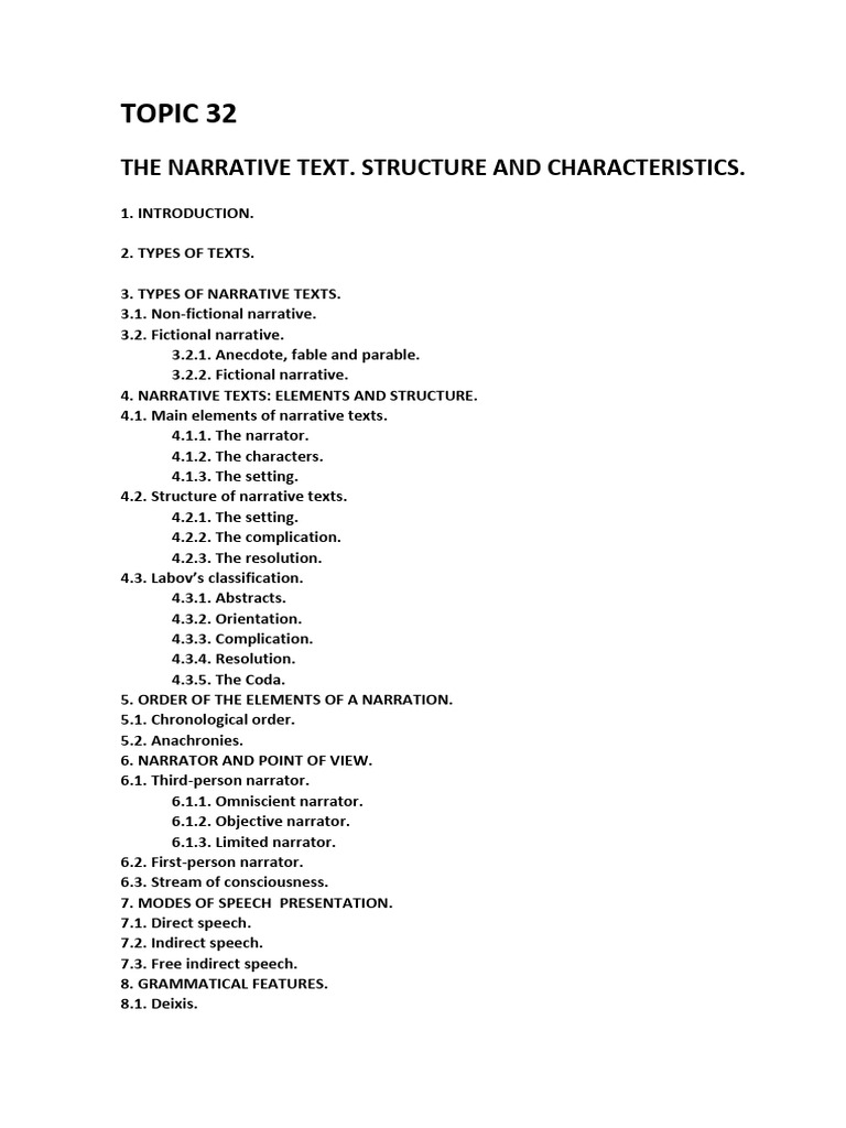 Narrative Texts - Structure and Characteristics | PDF | Narration ...