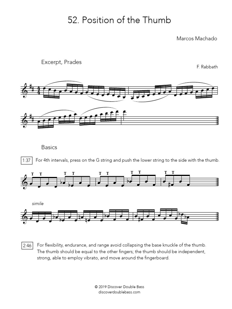 Mastering Thumb Technique for Bass | PDF