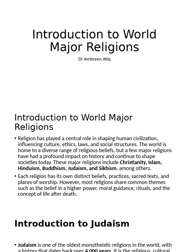 Introduction To World Major Religions | PDF | Prophets And Messengers ...