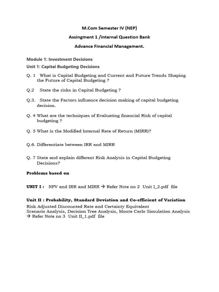 Quesbank AFA_Module 1 | PDF