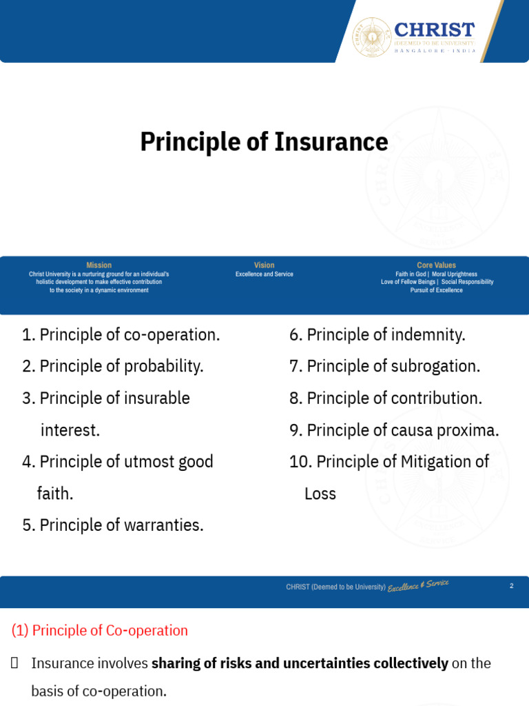 3 - Principle of Insurance | PDF | Insurance | Indemnity