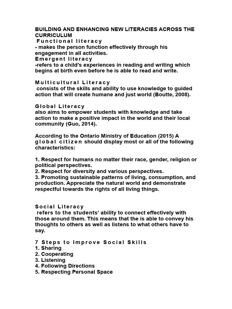 Types of Literacy in Education | PDF | Literacy | Cyberbullying