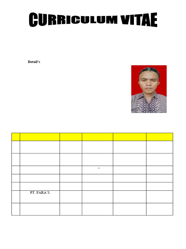 Curriculum Vitae Tanto Andy Frasetio Simarmata (Welder) | PDF