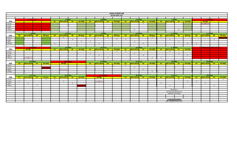 Jadwal Dokter April 2025 ISHIP | PDF