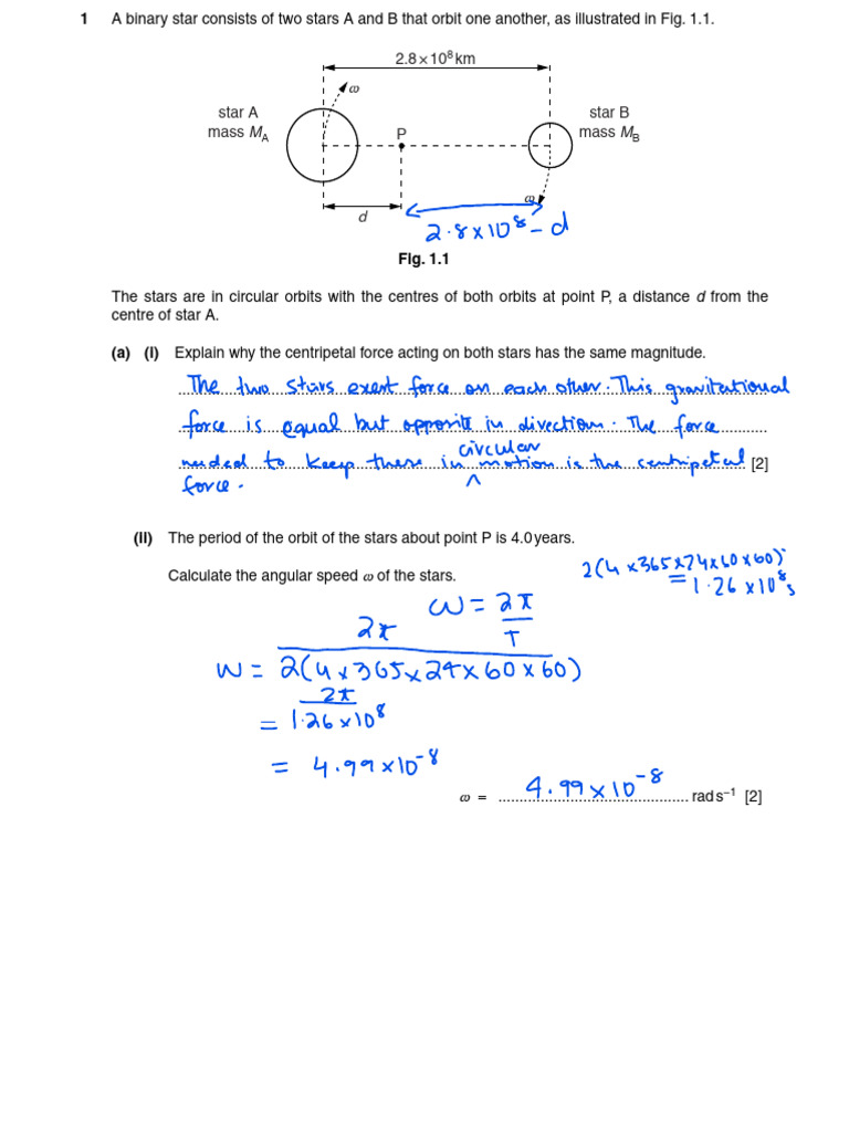 Gravitational Field Assignment | PDF | Orbit | Stars