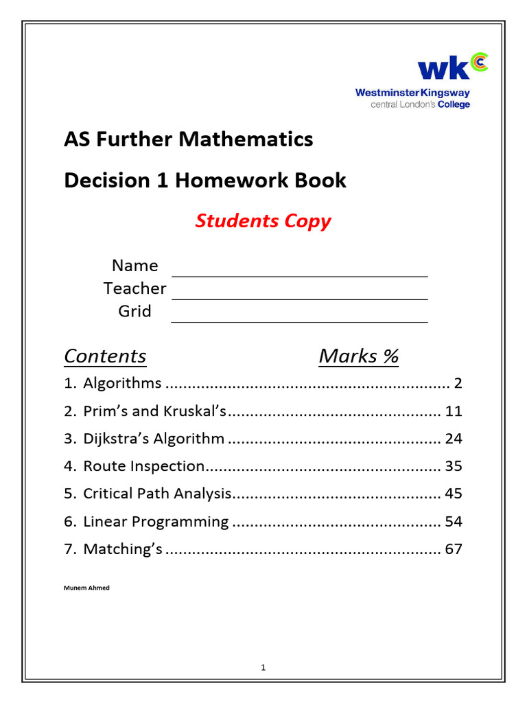 D1 HW Booklet Students | PDF | Combinatorics | Computational Complexity Theory