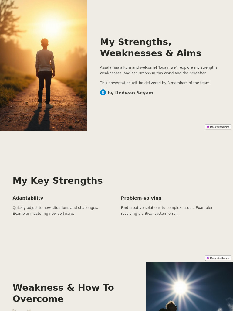 My Strengths Weaknesses and Aims | PDF