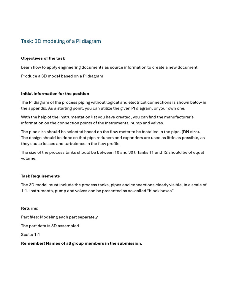 From a PI Diagram to a 3D Model | PDF