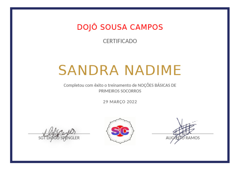Certificado Sandra | PDF